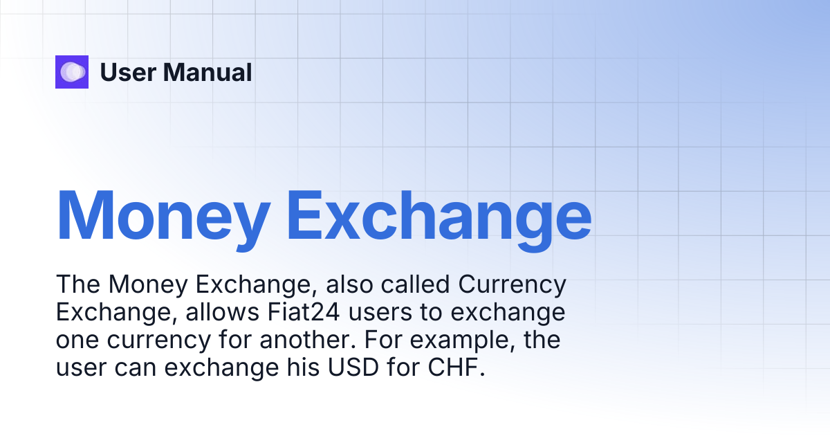 Money Exchange | User Manual